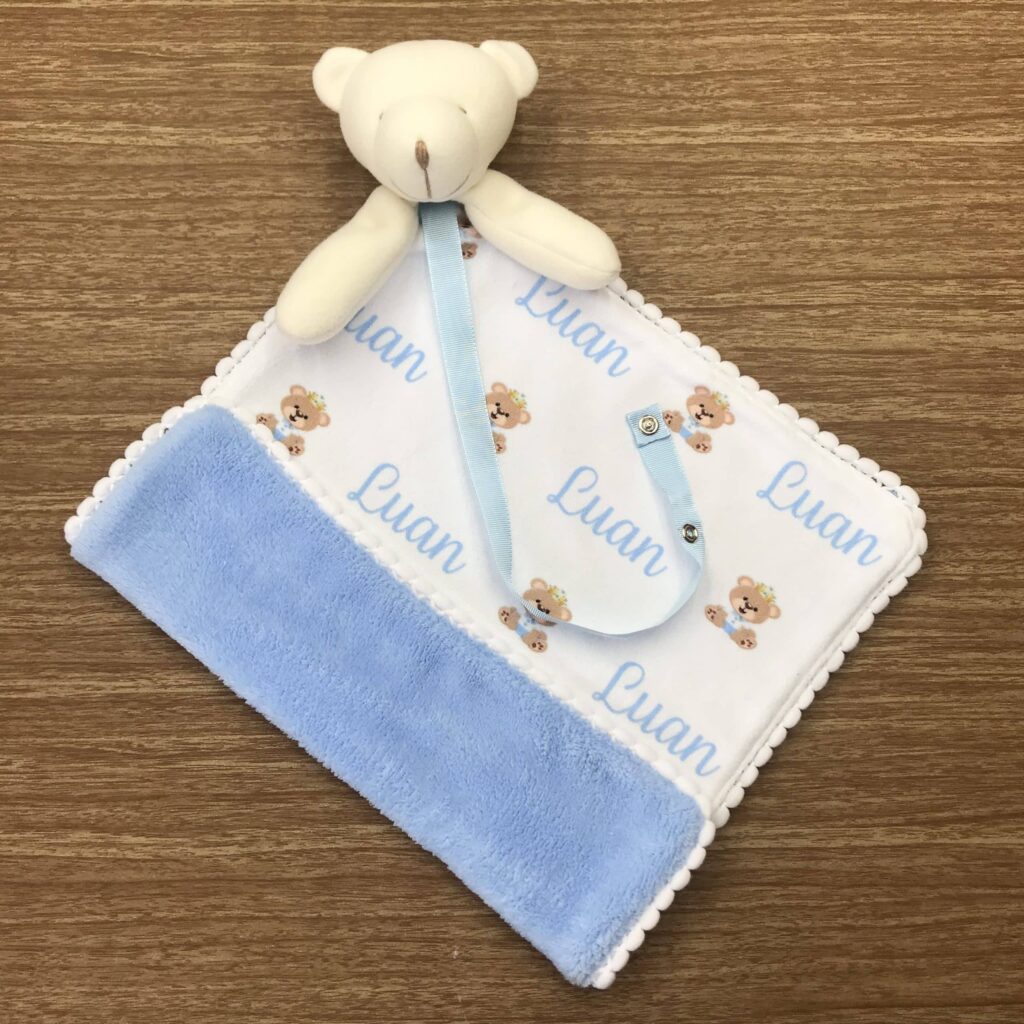 Naninha com o Nome do Bebê – Plush meninos – Dorotéia Baby